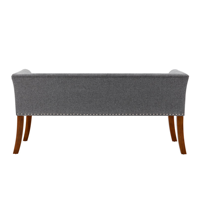 Porthos Home Sabrina Fabric Upholstered Bench With Rubberwood Legs